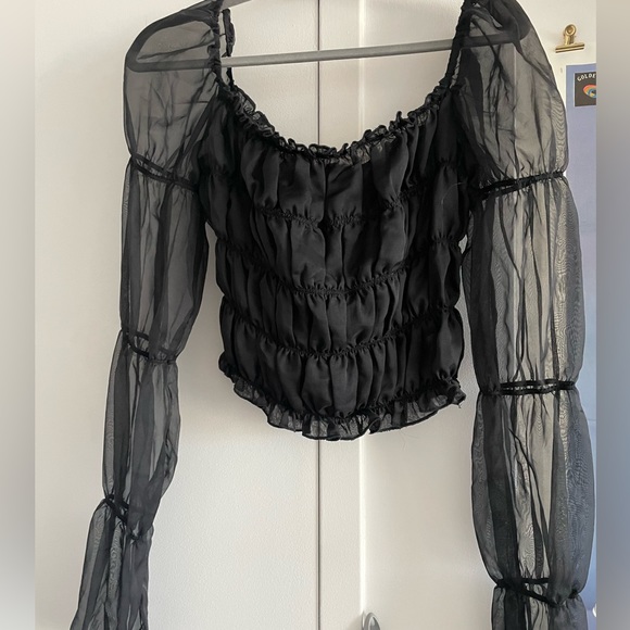 Choosy | Tops | Choosy Sheer Scrunched Top | Poshmark